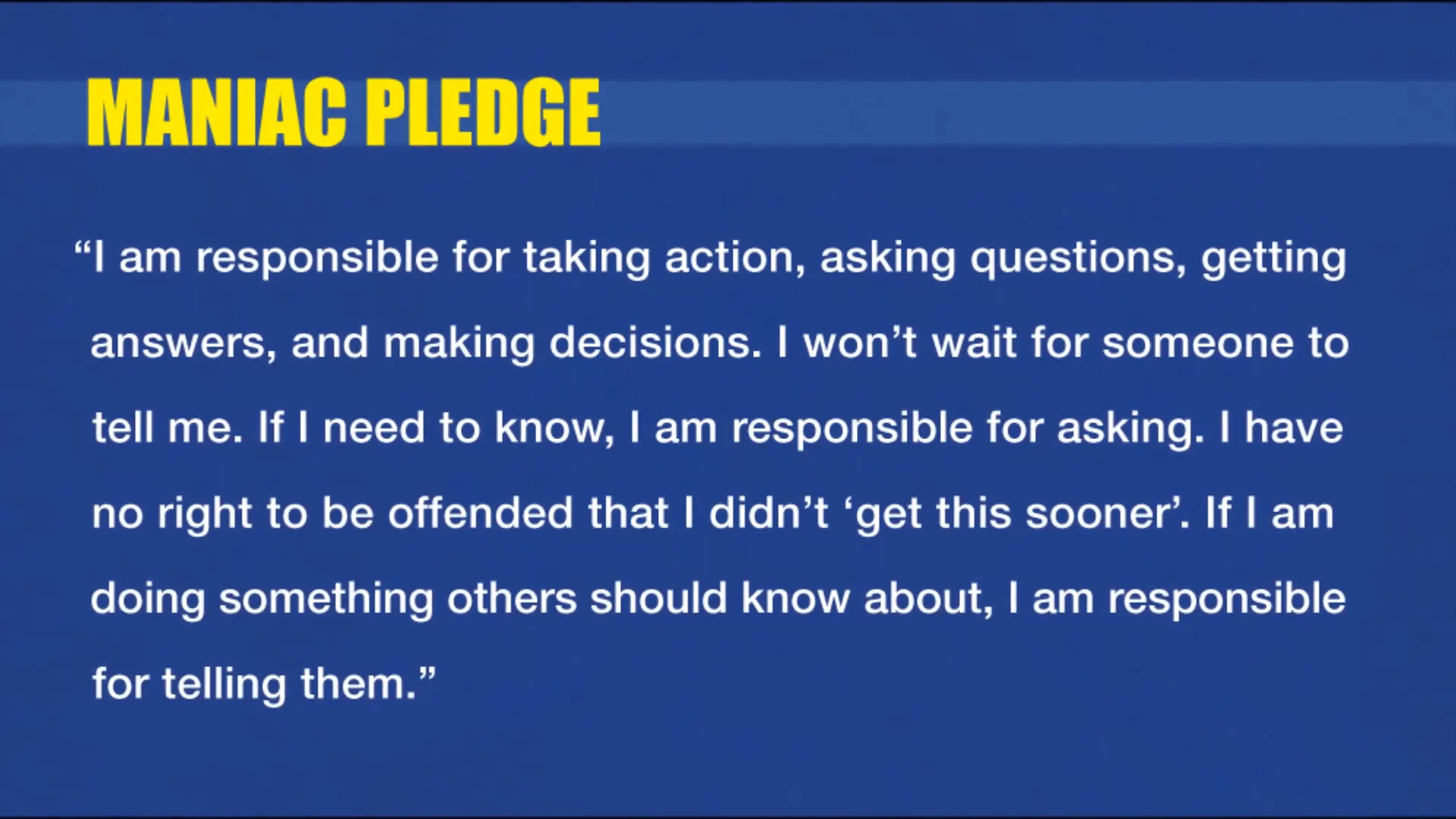 WD-40 Company Maniac Pledge
