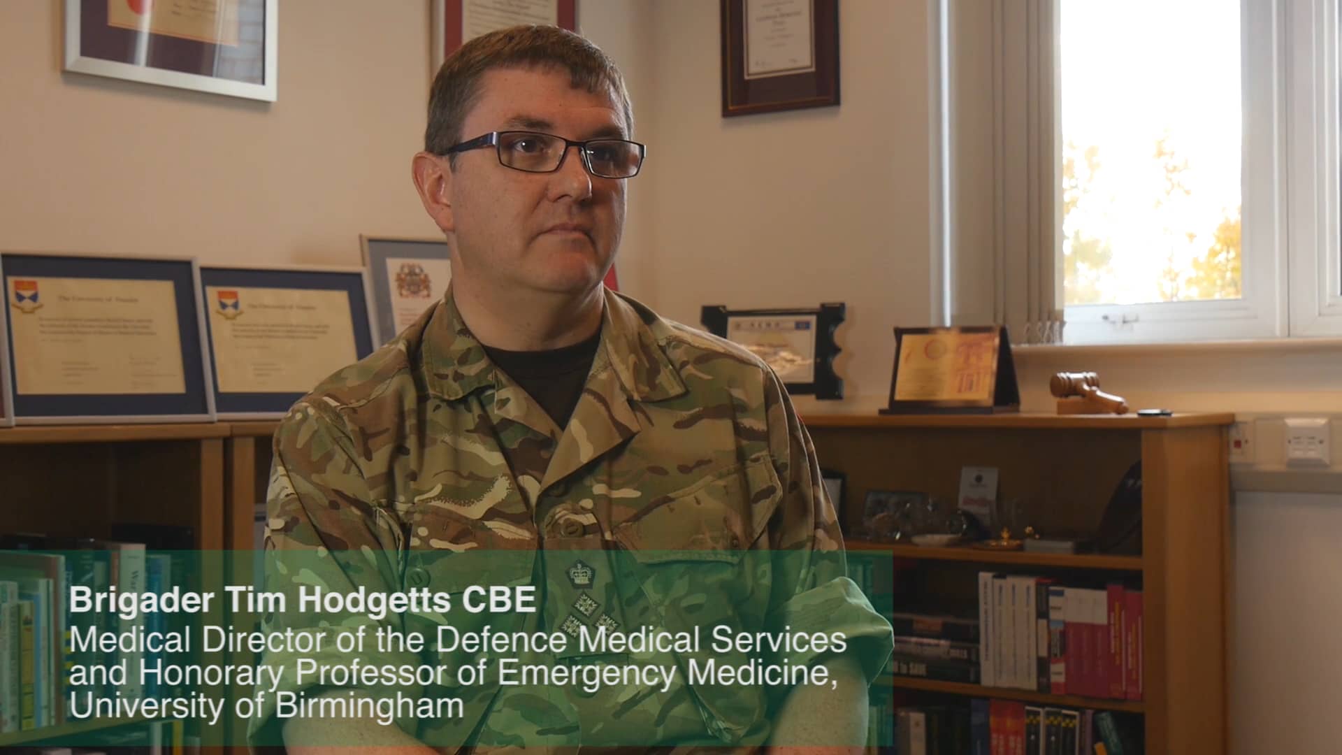 Brigadier Timothy Hodgetts CBE on Vimeo