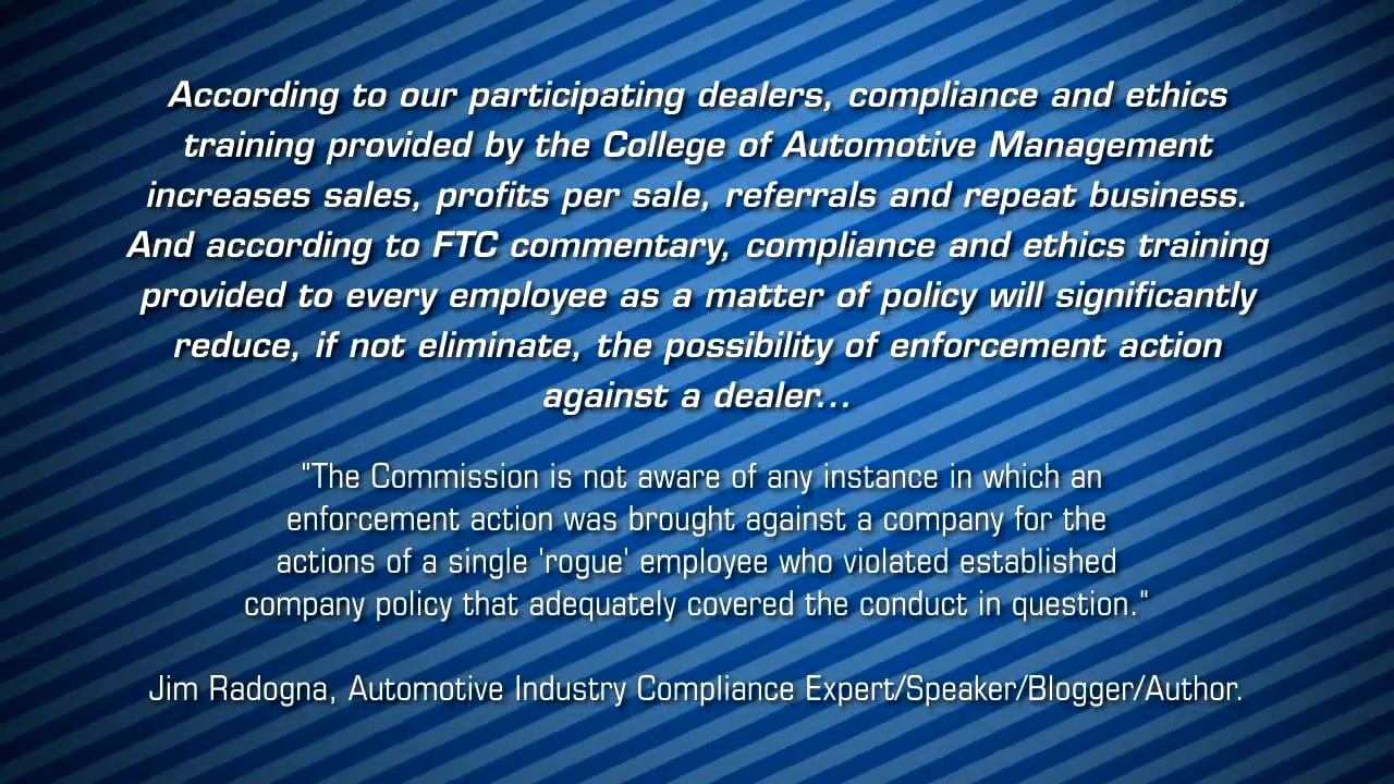 College of Automotive Management Legal Compliance on Vimeo