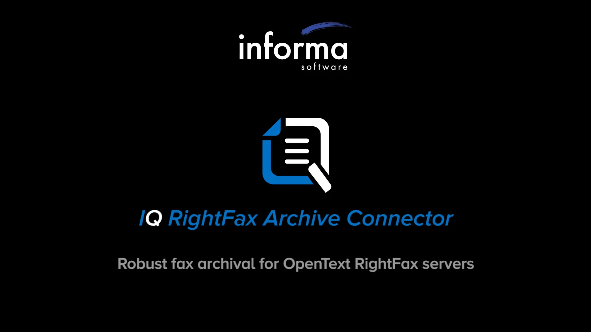 IQ RightFax Archive Connector on Vimeo