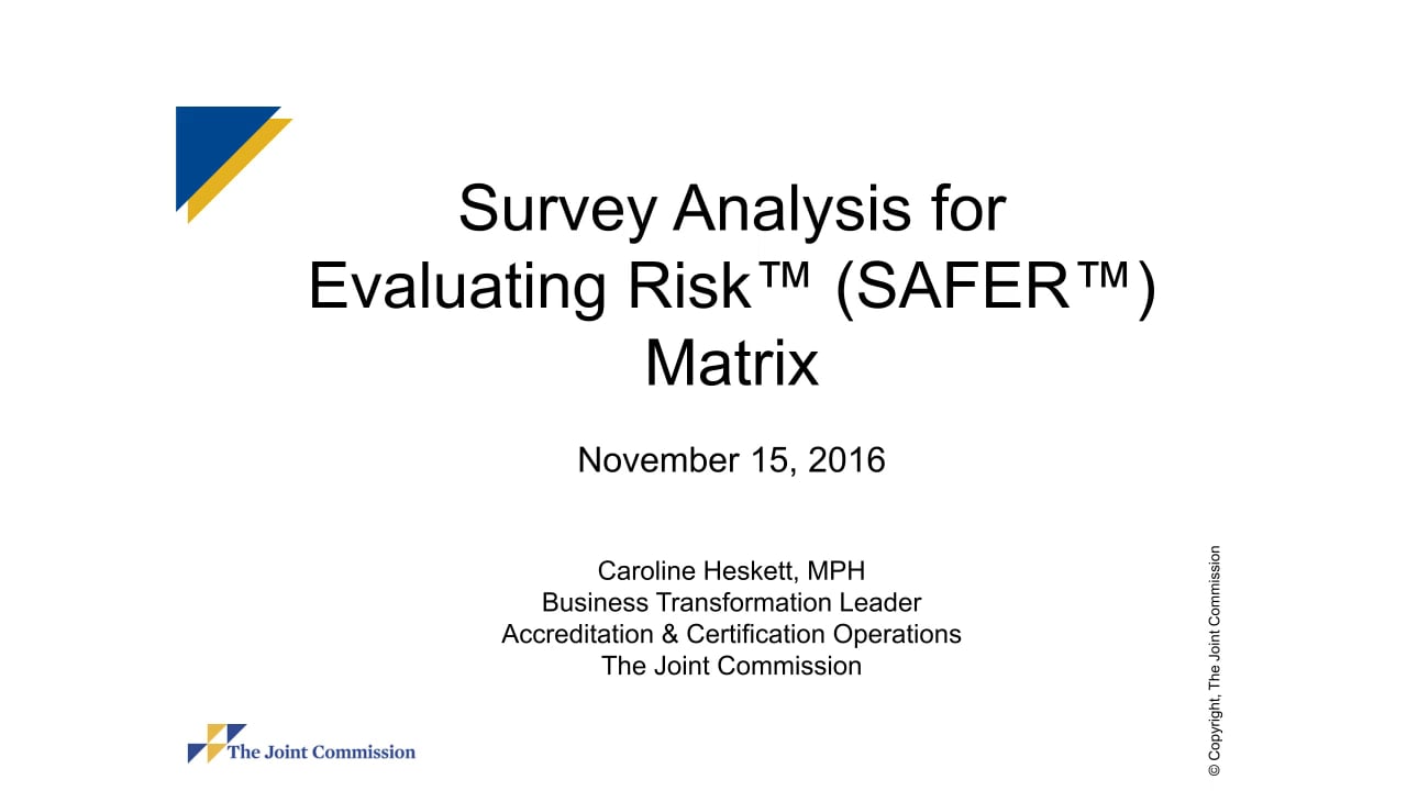 Survey Analysis for Evaluating Risk™ (SAFER™) Matrix (Nov. 15, 2016) on ...