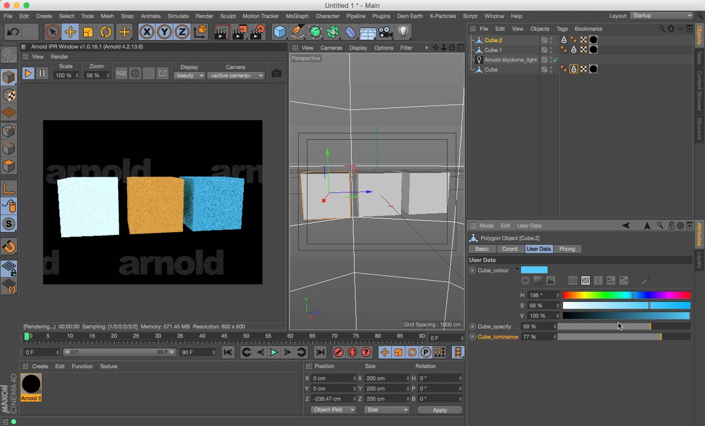 C4D Silent tip 14: Use arnold user data to control objects opacity on Vimeo
