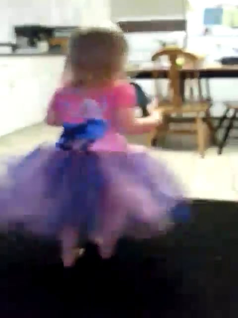 Maddilynn in her tutu and Frozen t-shirt. on Vimeo