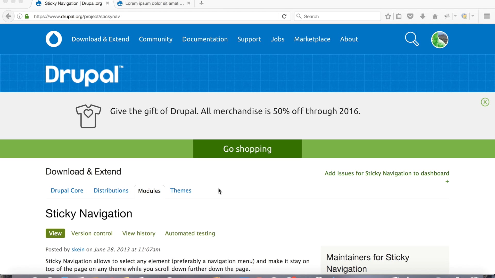 Drupal Modules: The One Percent — Sticky Navigation (tutorial) on Vimeo