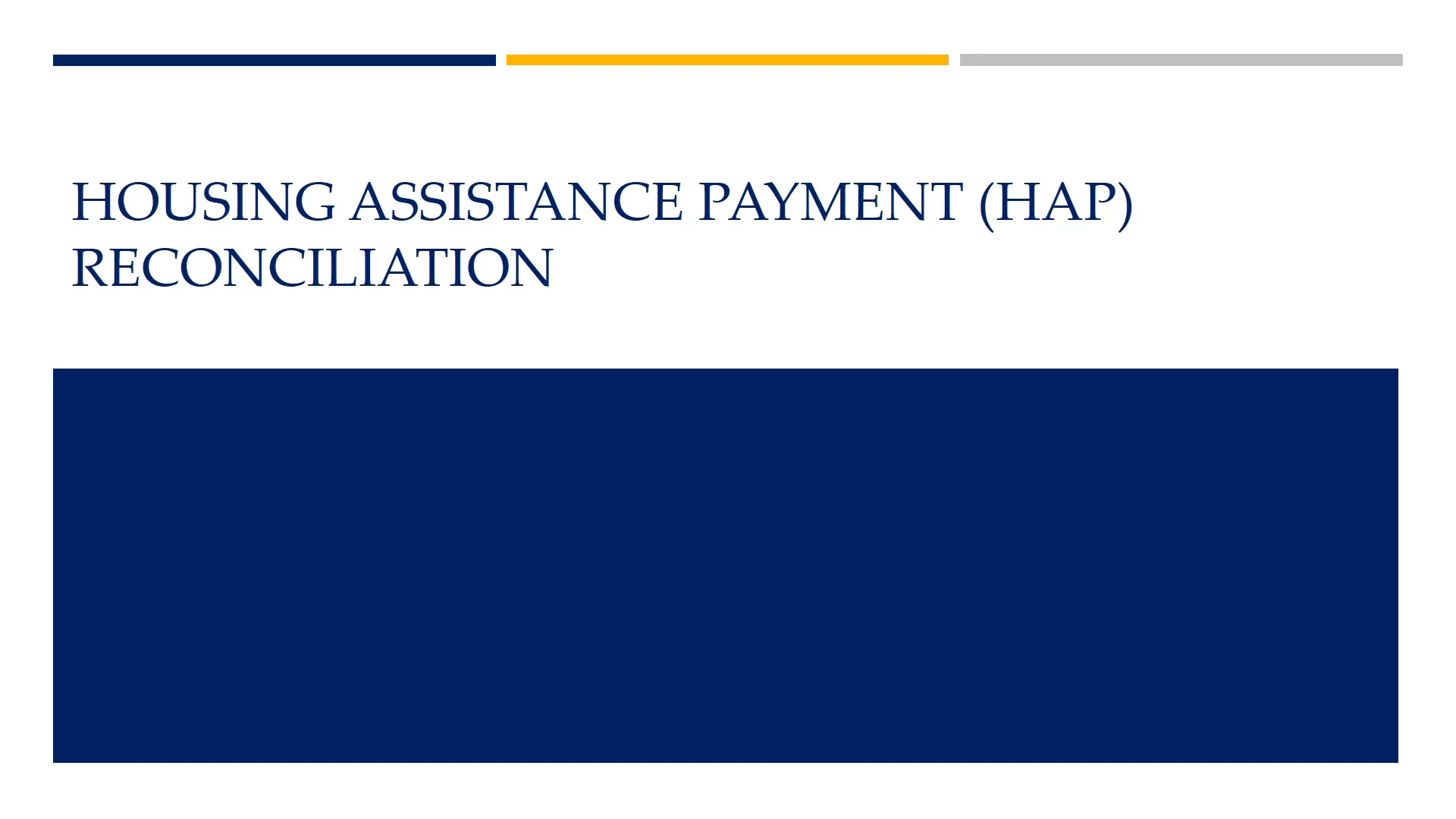 B 10b - Housing Assistance Payment (HAP) reconciliation on Vimeo