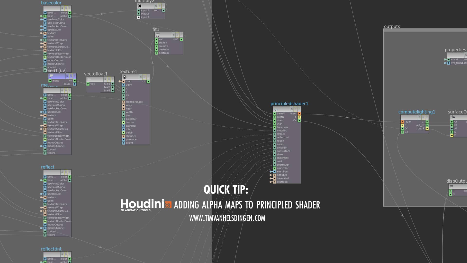 Houdini Quicktip - Adding Alpha Maps To Principled Shader on Vimeo