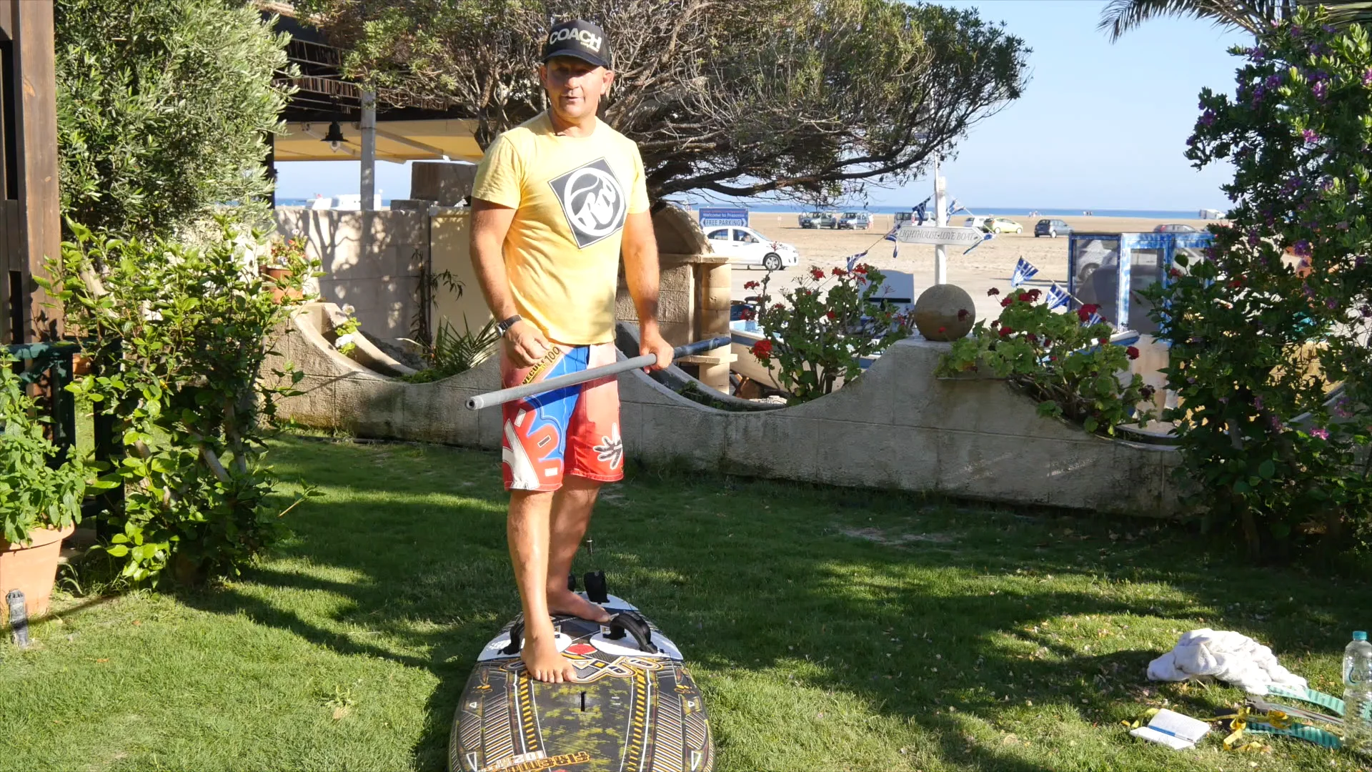 Windsurfing Carve Gybe #19 - Exiting fast from your gybe into a jump on ...