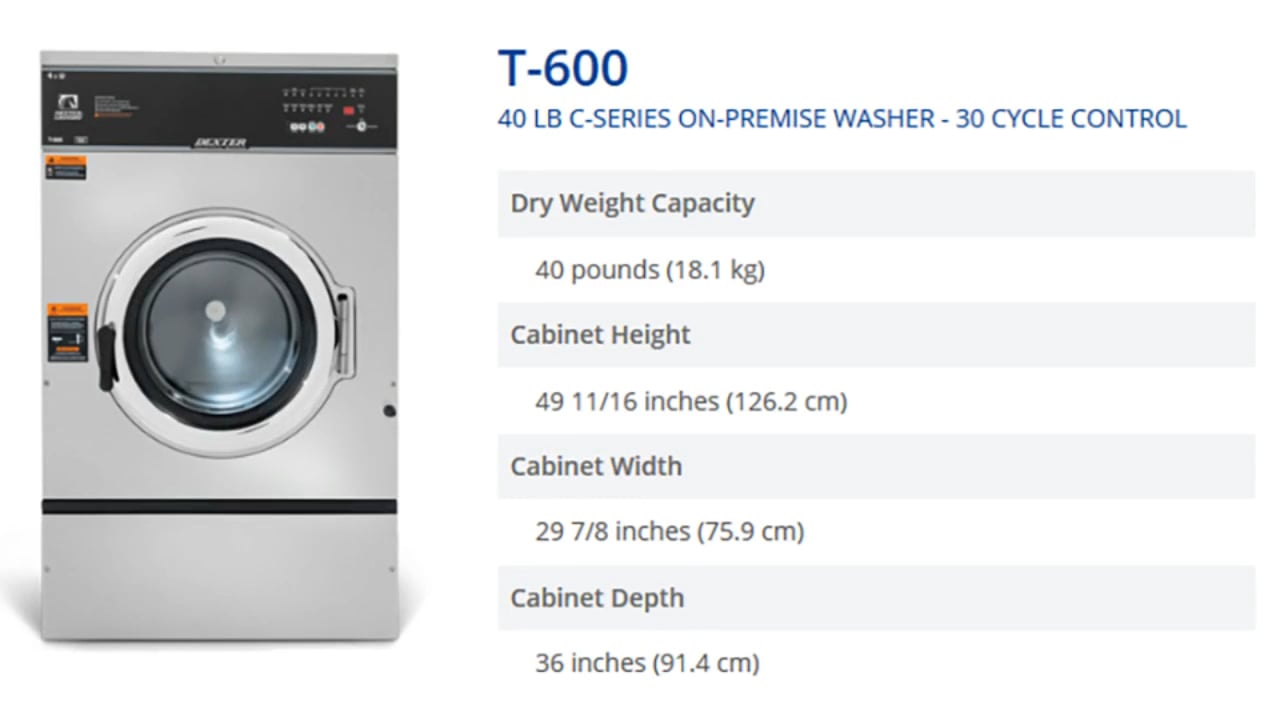 C - Series On Premise Washers - Dexter - T - 600 C-Series On Premise ...