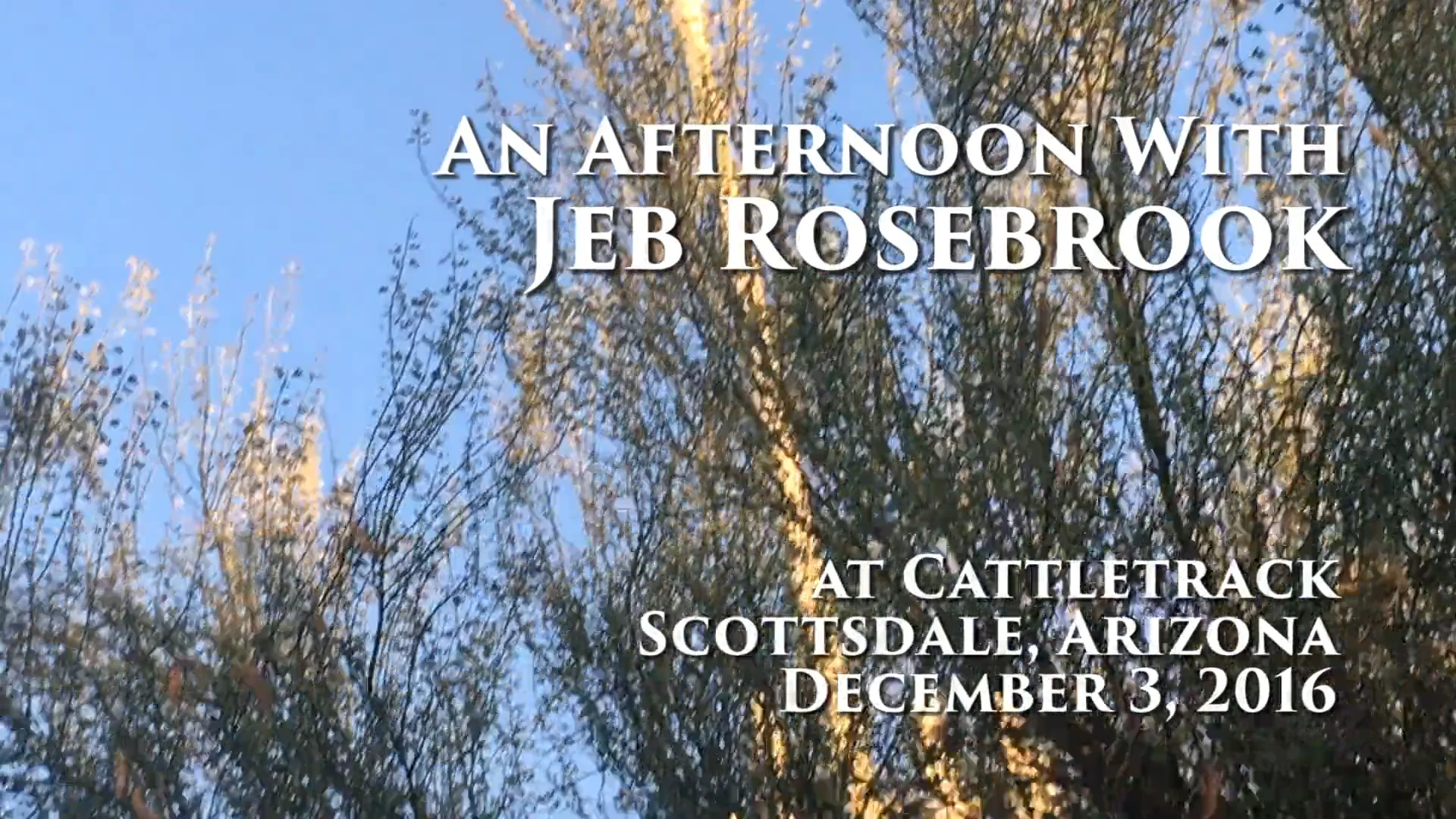 An Afternoon with Jeb Rosebrook on Vimeo
