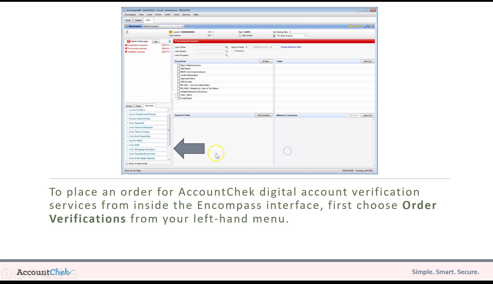 Encompass-Order AccountChek on Vimeo