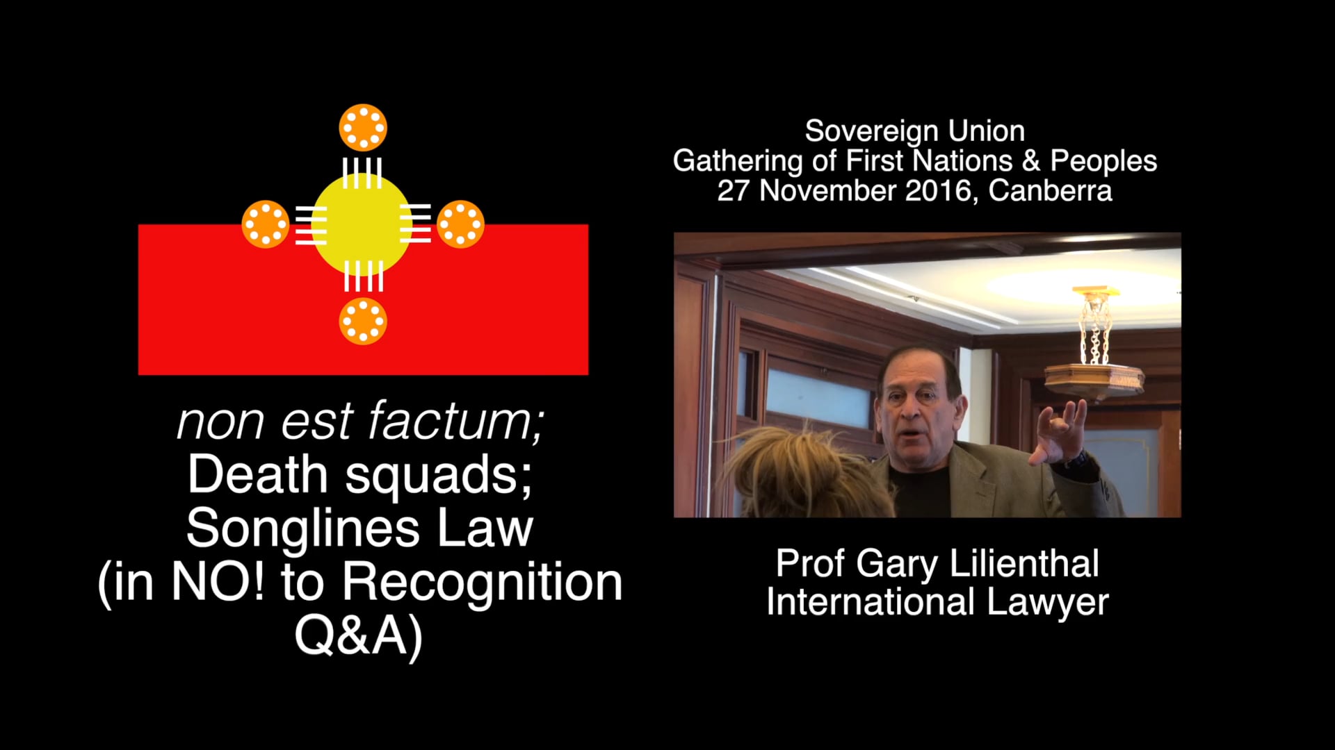 (1 of 3) Prof Gary Lilienthal: non est factum, Death squads,Songlines ...