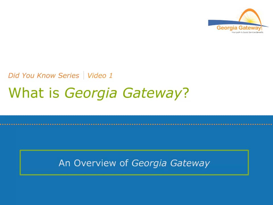 Did You Know, Video 1: What is Georgia Gateway? on Vimeo