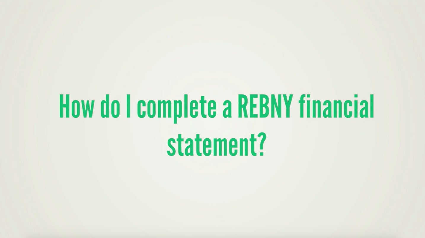 REBNY Financial Statement Example and Instructions - What is a REBNY ...