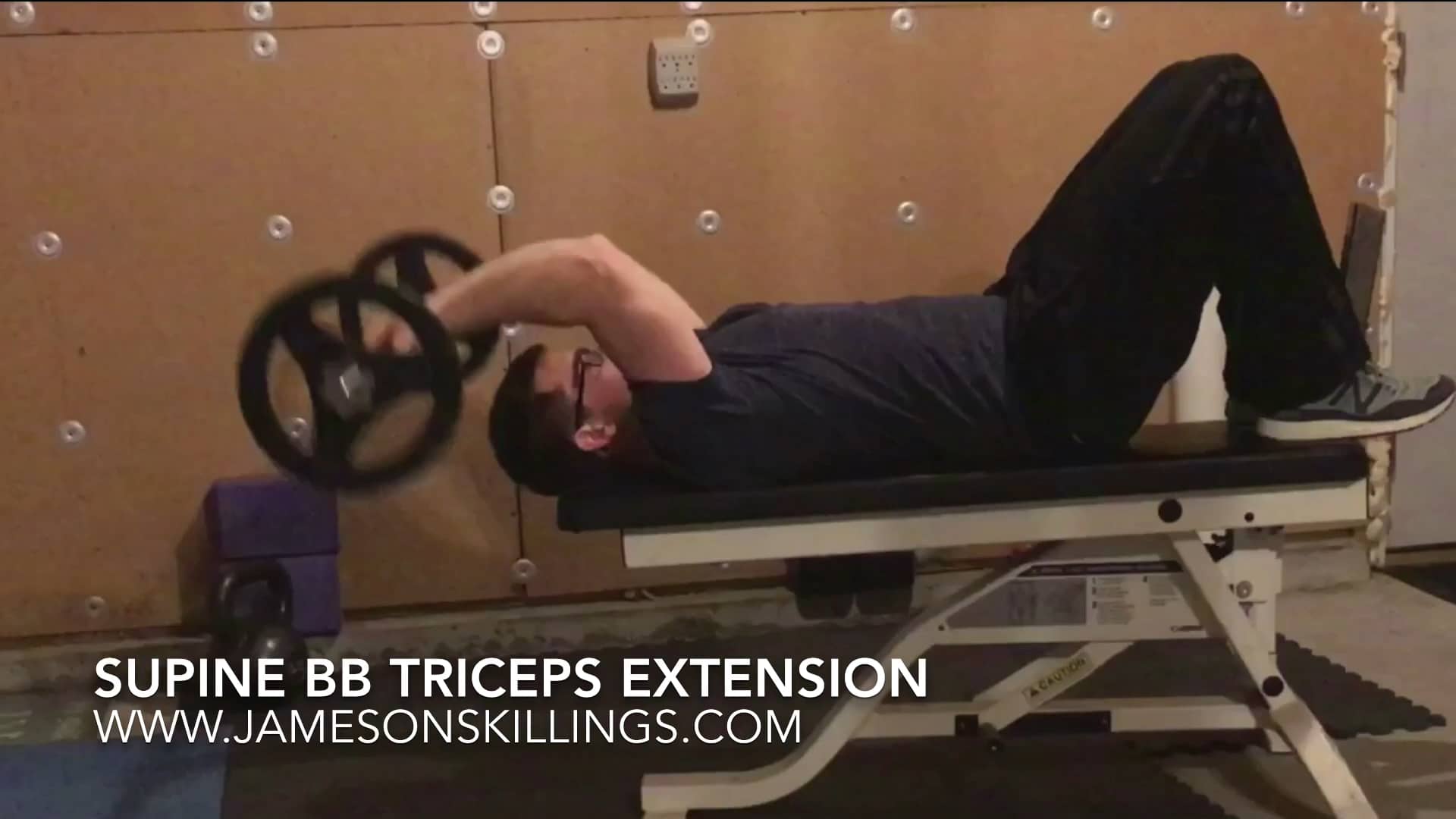 Supine BB Triceps Extension on Vimeo