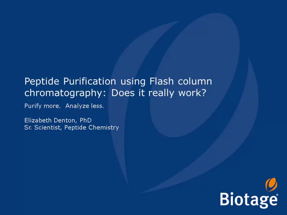 Webinar Series - Peptide Purification using Flash Chromatography: Does ...