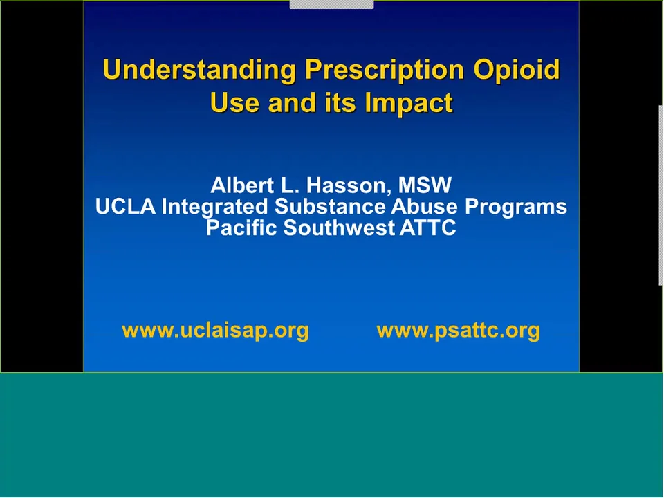 Addressing Prescription Drug Misuse, Presented by Albert Hasson, MSW on ...