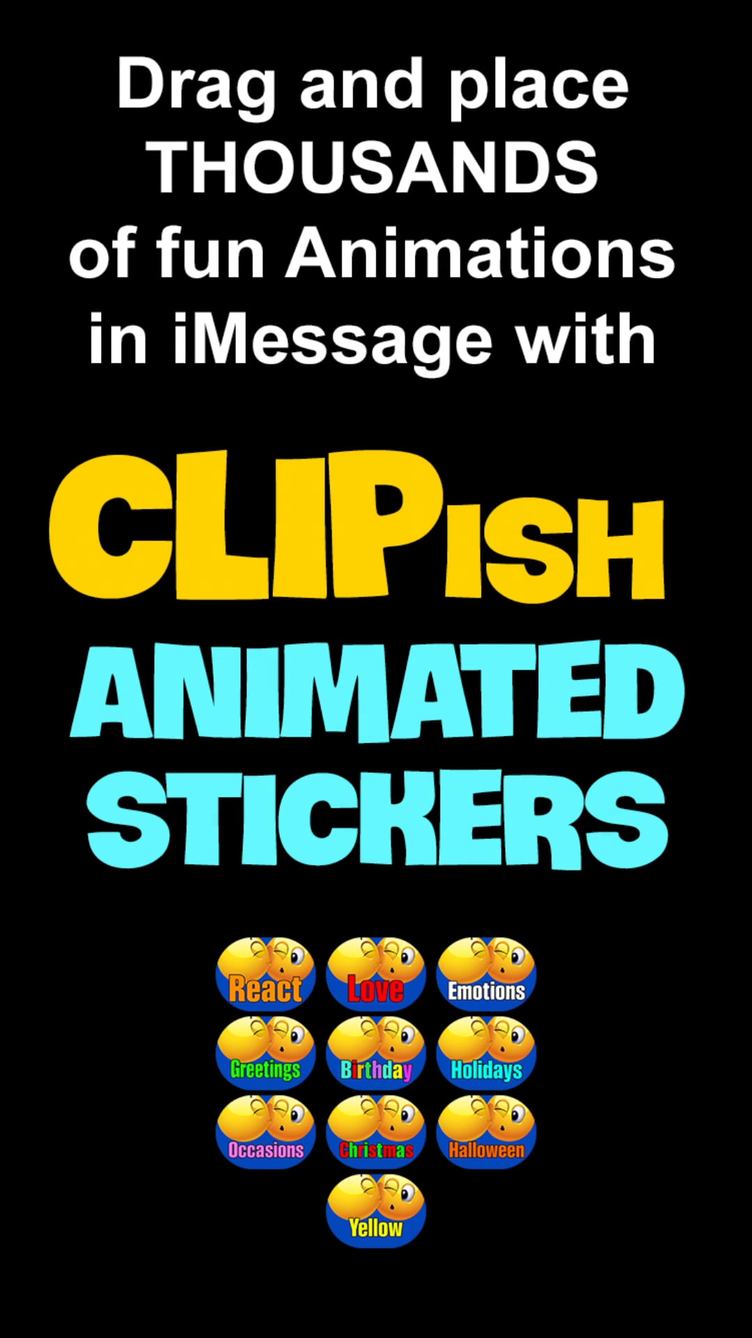 30-Second Preview of CLIPish Animated Stickers for iOS on Vimeo