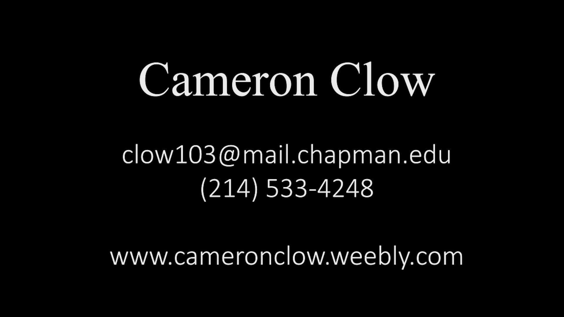Cameron Clow Animation Reel on Vimeo