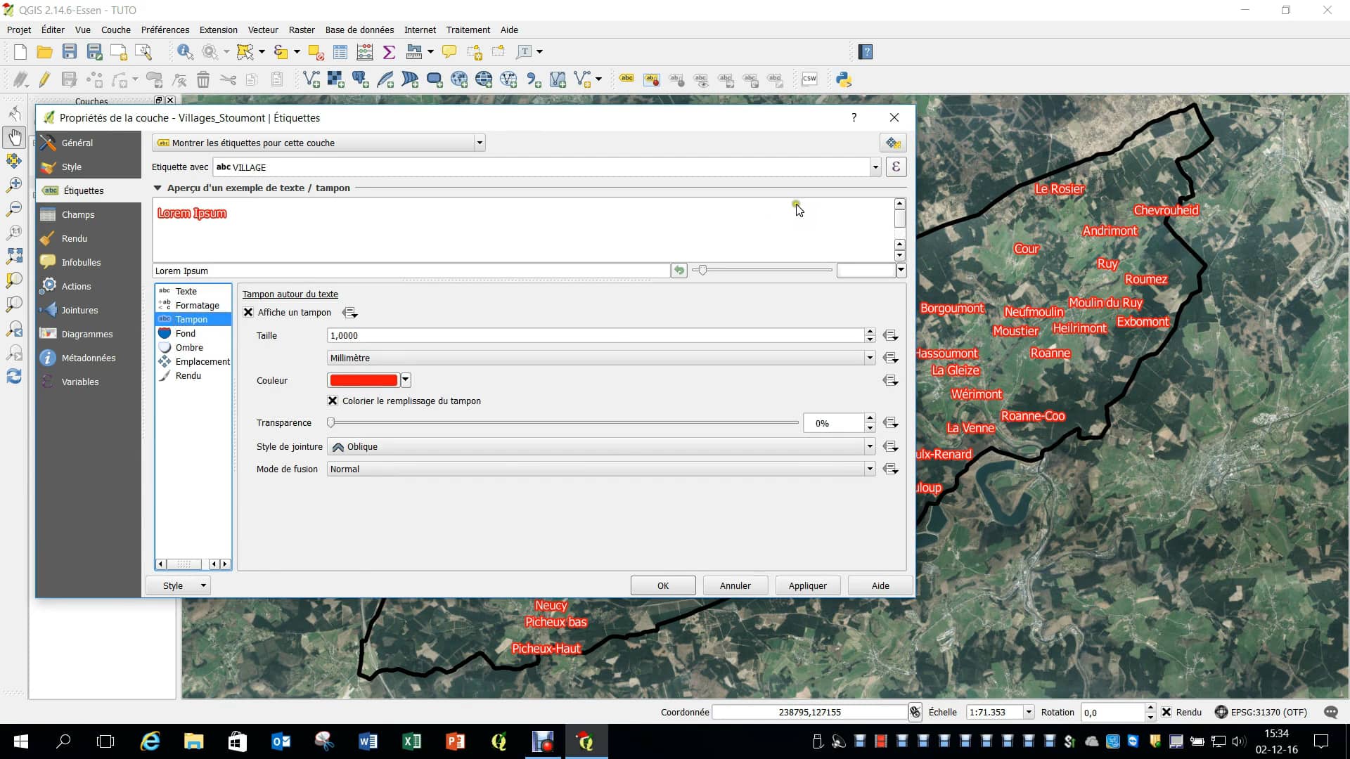 QGIS 2.14 Tutoriel : Comment personnaliser les étiquettes et les styles ...