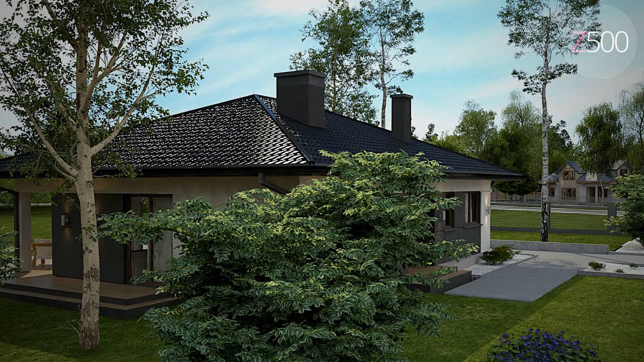 Z368 - Gotowy projekt domu parterowego we współczesnym stylu do 100 m2 ...