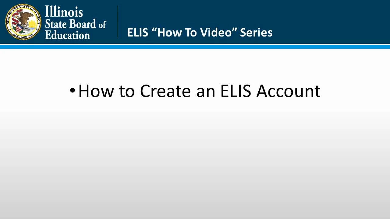 How to Create an ELIS Account