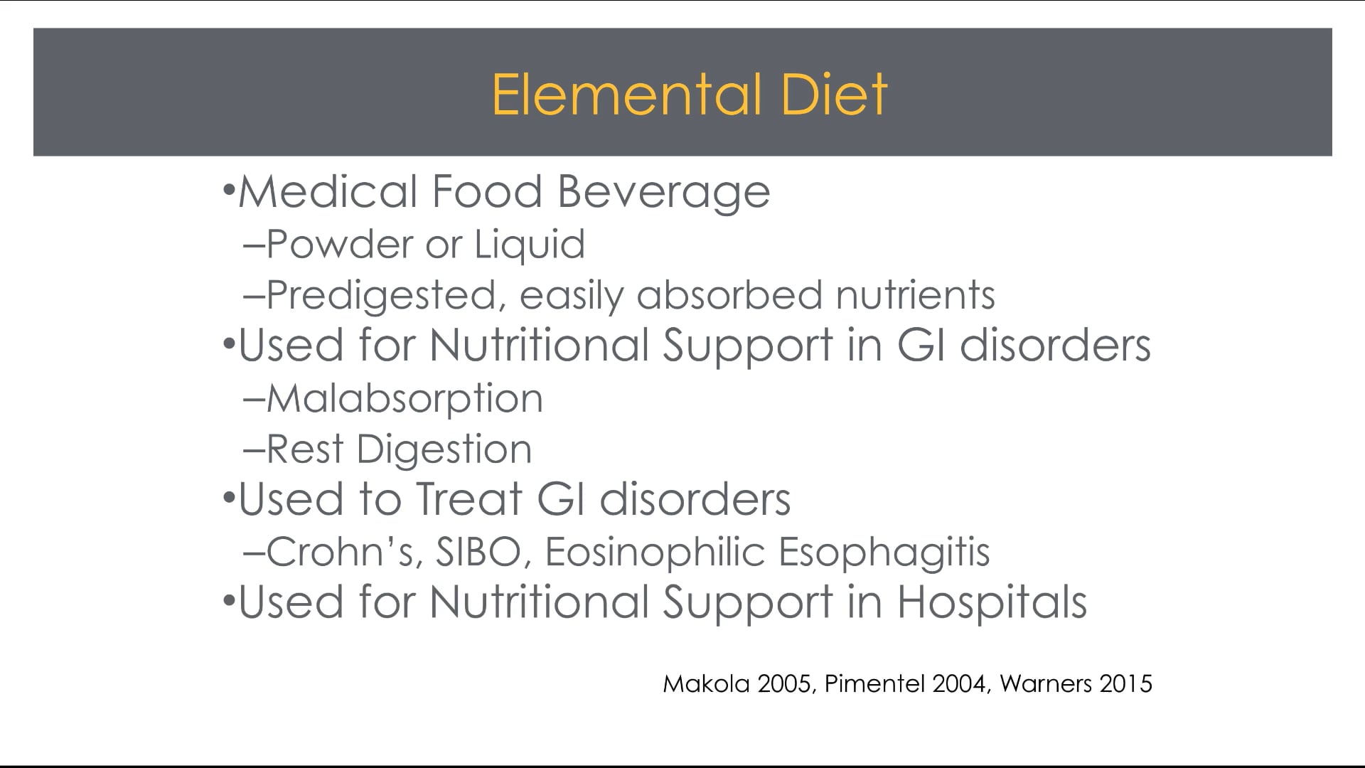Elemental Diets: An Overview on Vimeo