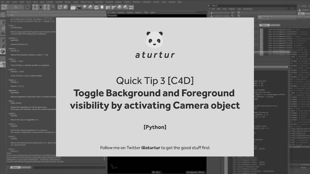 Quicktip #3 [C4D] - Toggle Background and Foreground visibility by activating Camera object on Vimeo