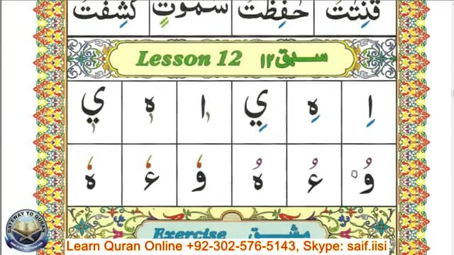 Lesson 12 Part 1 Arabic Vowel Standing Kasrah and inverted Dhamma ...