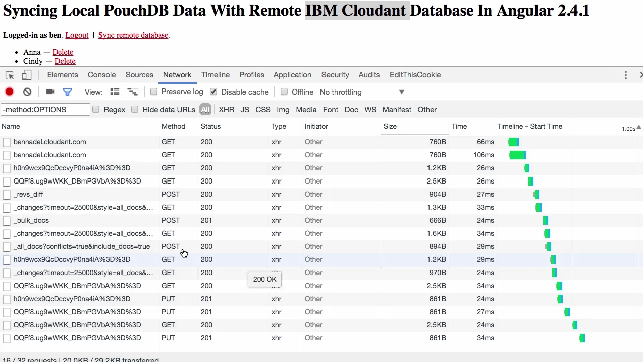 Syncing Local PouchDB Data With Remote IBM Cloudant Database In Angular 2.4.1 on Vimeo