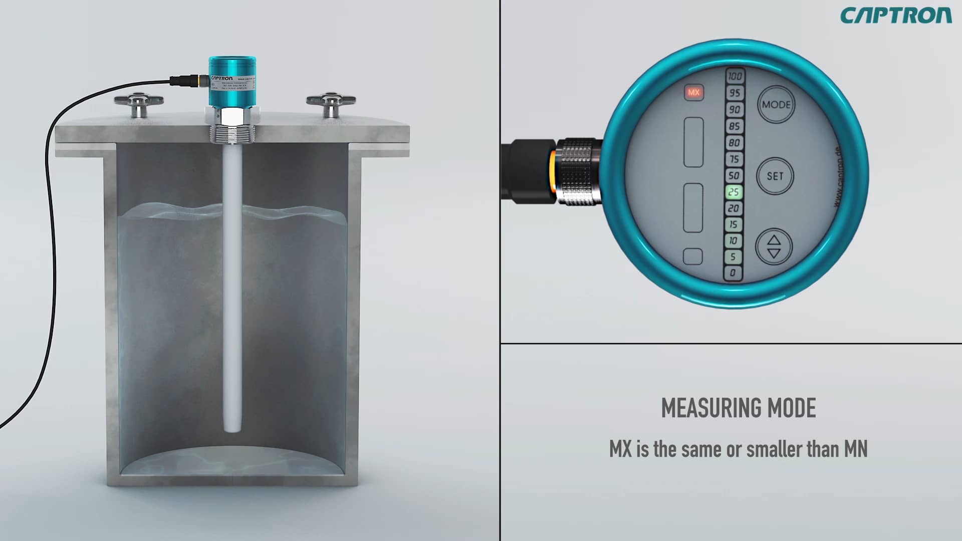 CAPTRON Level sensor setup VA-214 on Vimeo