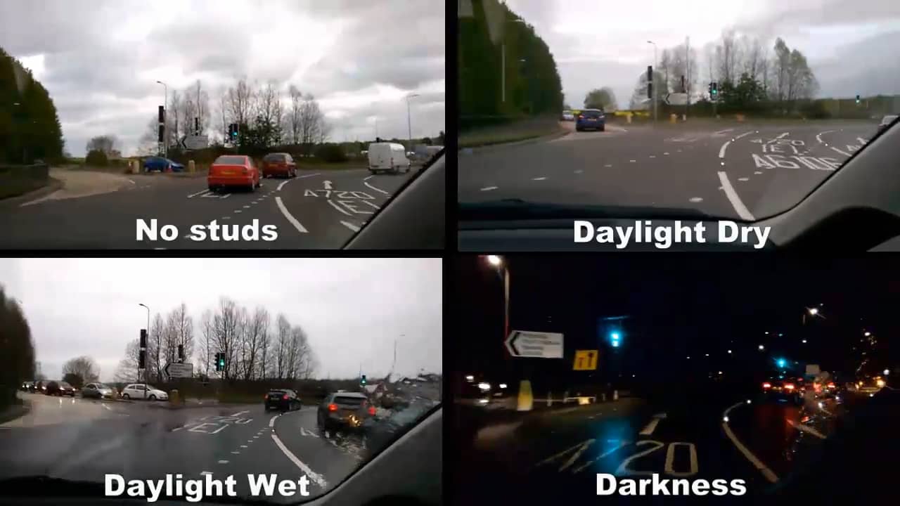 Sheriffhall Roundabout - Intelligent Road Stud scheme on Vimeo