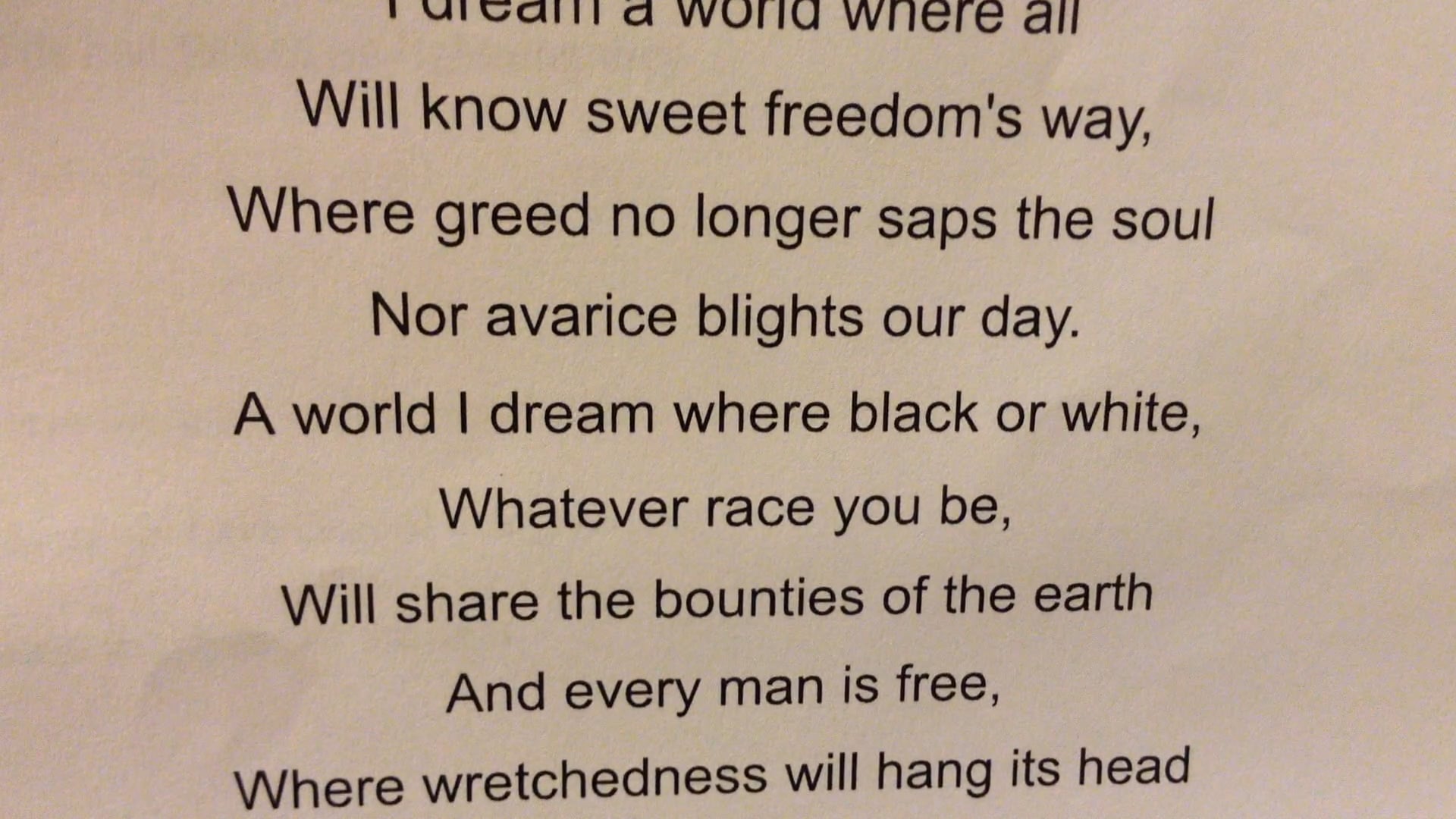 I Dream A World by Langston Hughes on Vimeo