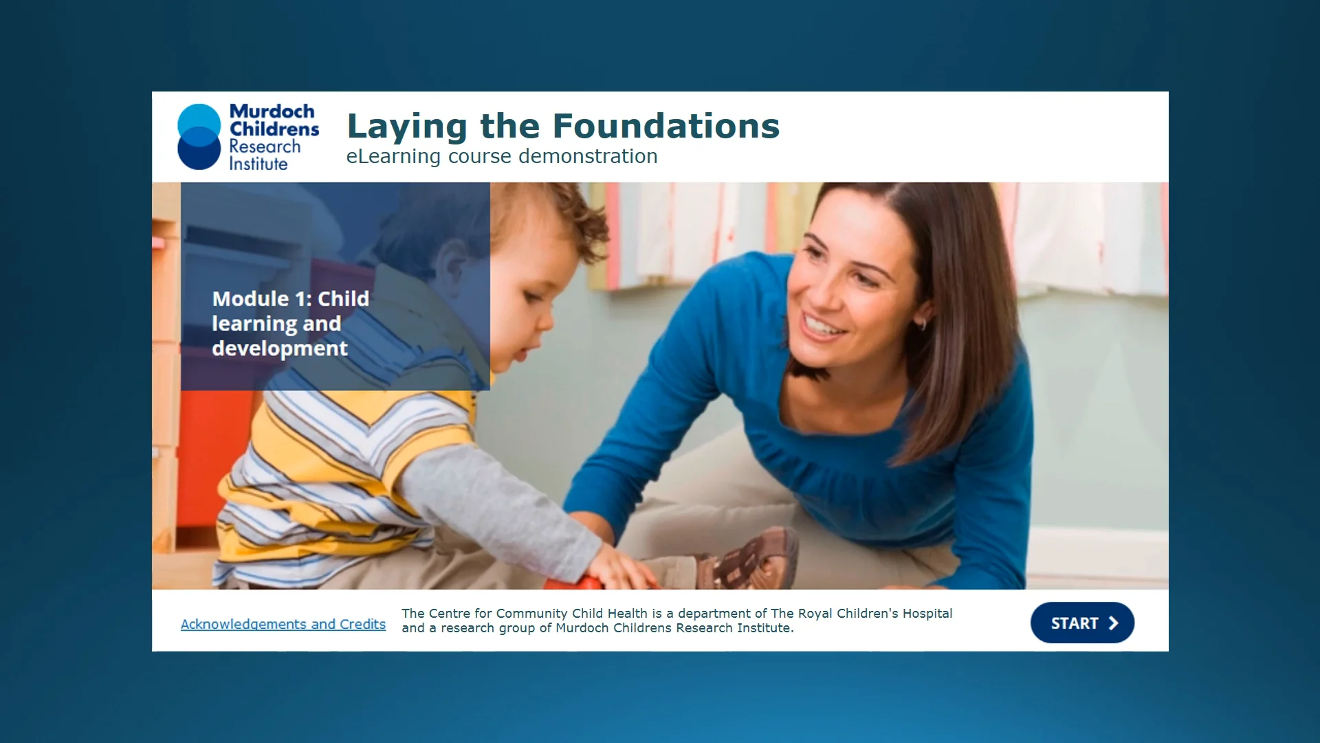 Laying the Foundations eLearning course demonstration