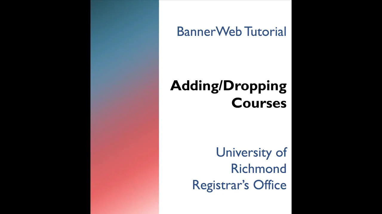 Add and Drop Courses (BannerWeb Tutorial) on Vimeo