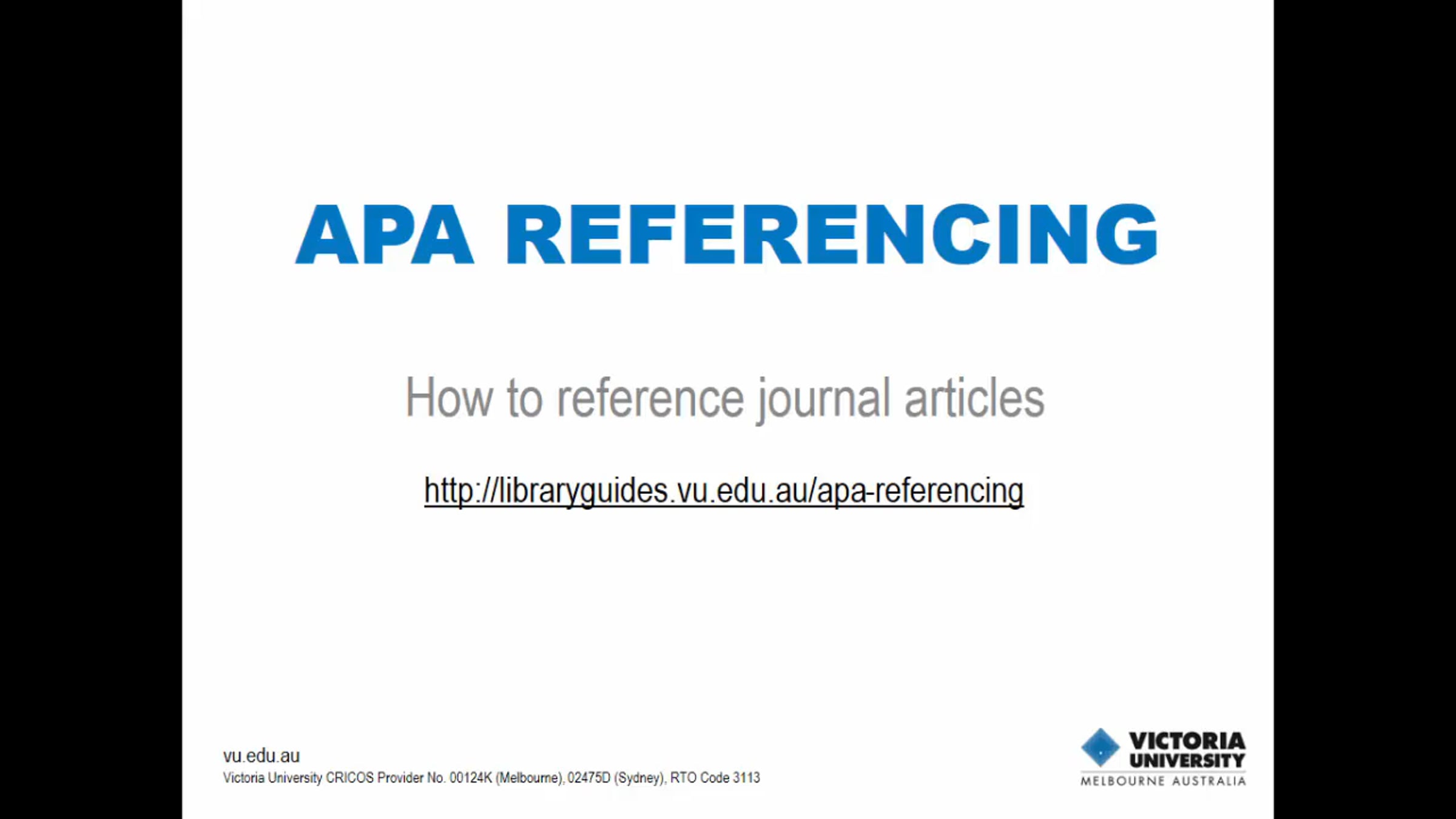 APA Referencing: journal articles
