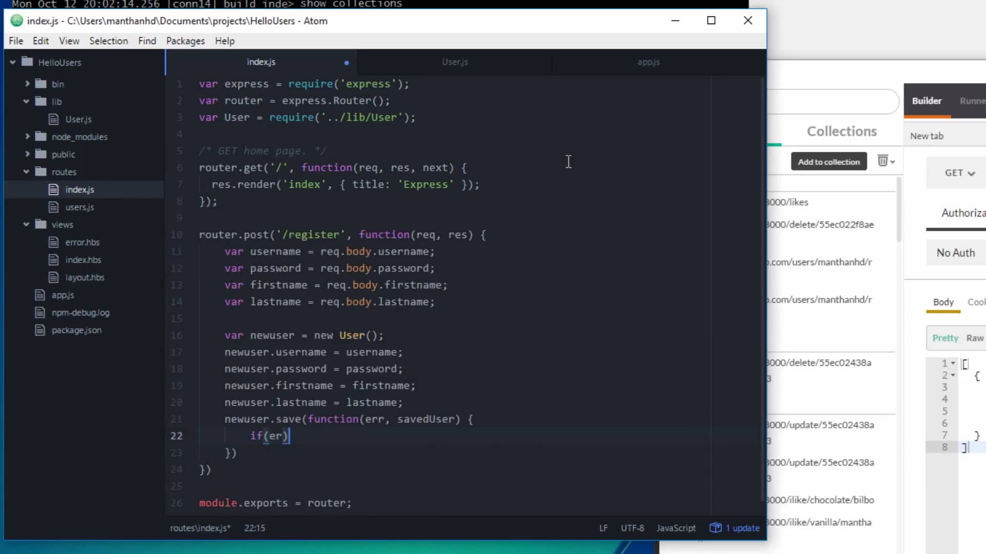 Simple login using MongoDB Node.js Tutorial on Vimeo