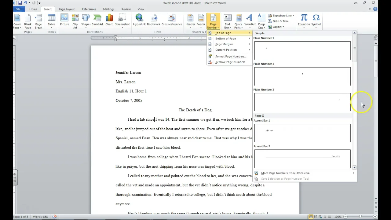 MLA formatting using Microsoft Word on Vimeo
