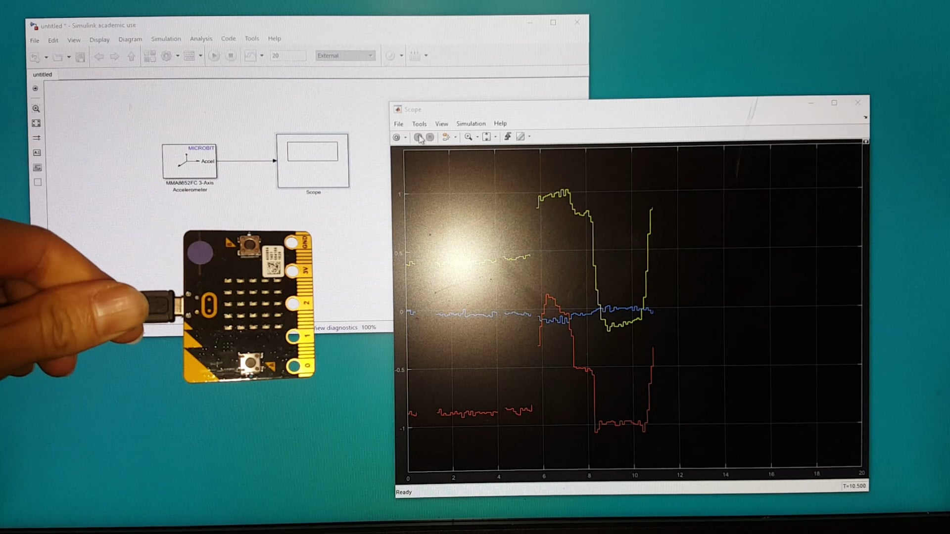 Simulink/Microbit real Time accelerometer readings on Vimeo