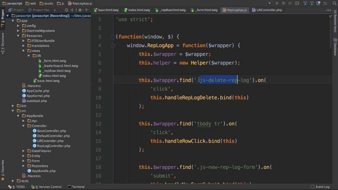 Delegate Selectors Ftw Javascript For Php Geeks Symfonycasts 