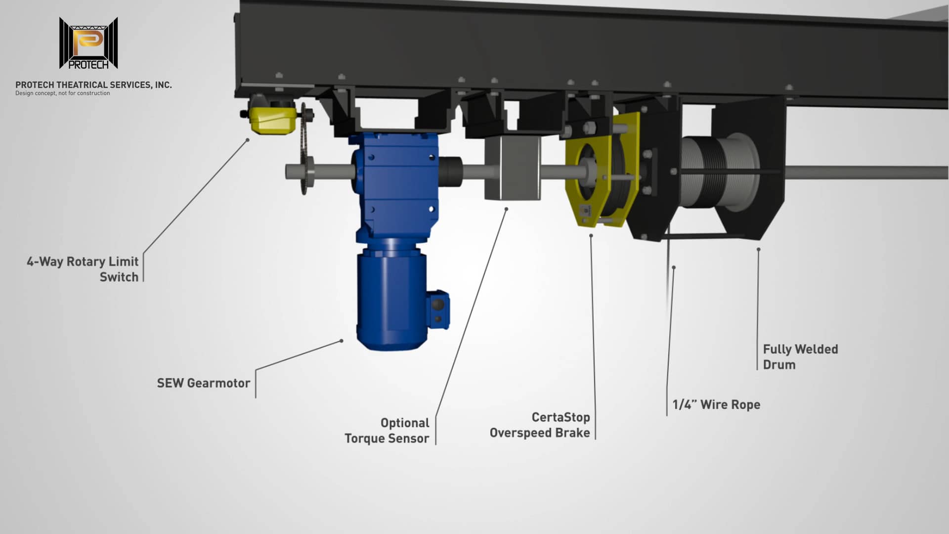 Protech Line Shaft heavy duty hoists on Vimeo