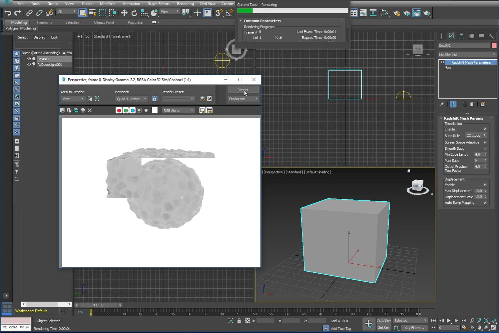 Displacement Map setup in Redshift for Max on Vimeo