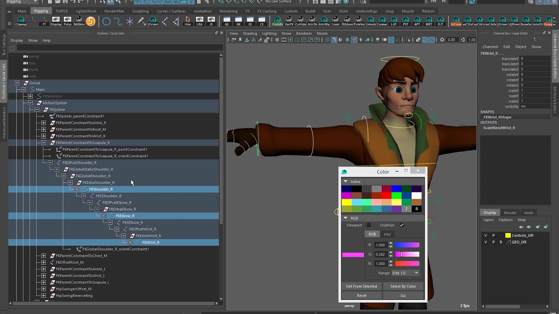 Free Script - Color Utility for Maya Demo