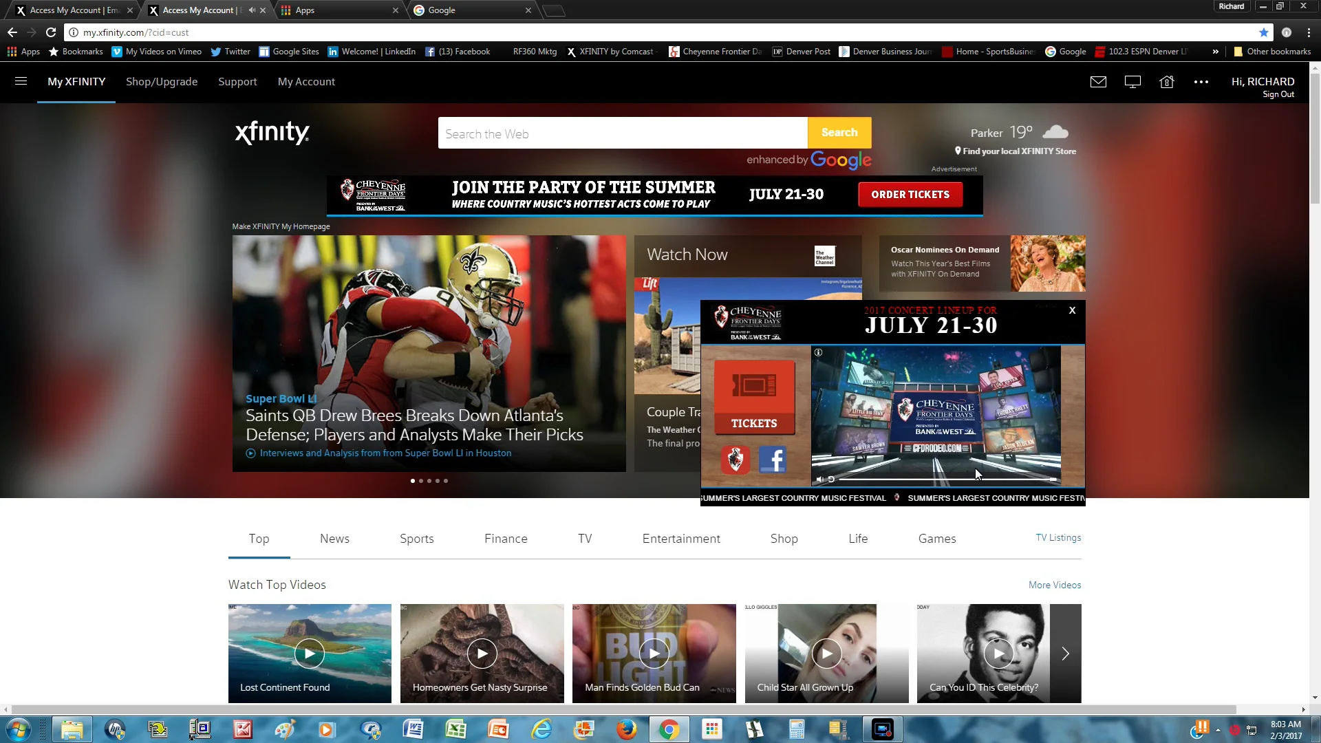 CFD Xfinity HomePage TakeOver Digital 2.3.17 on Vimeo