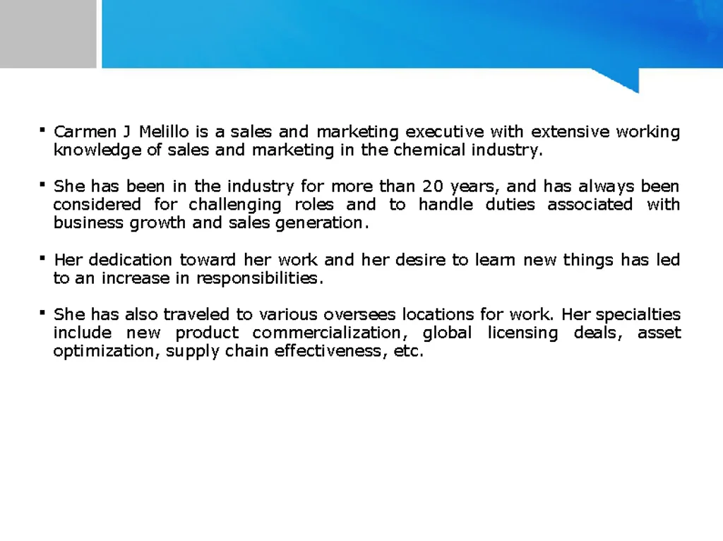 Carmen Jean Melillo Has Handled Diverse Roles in Sales and Marketing in ...