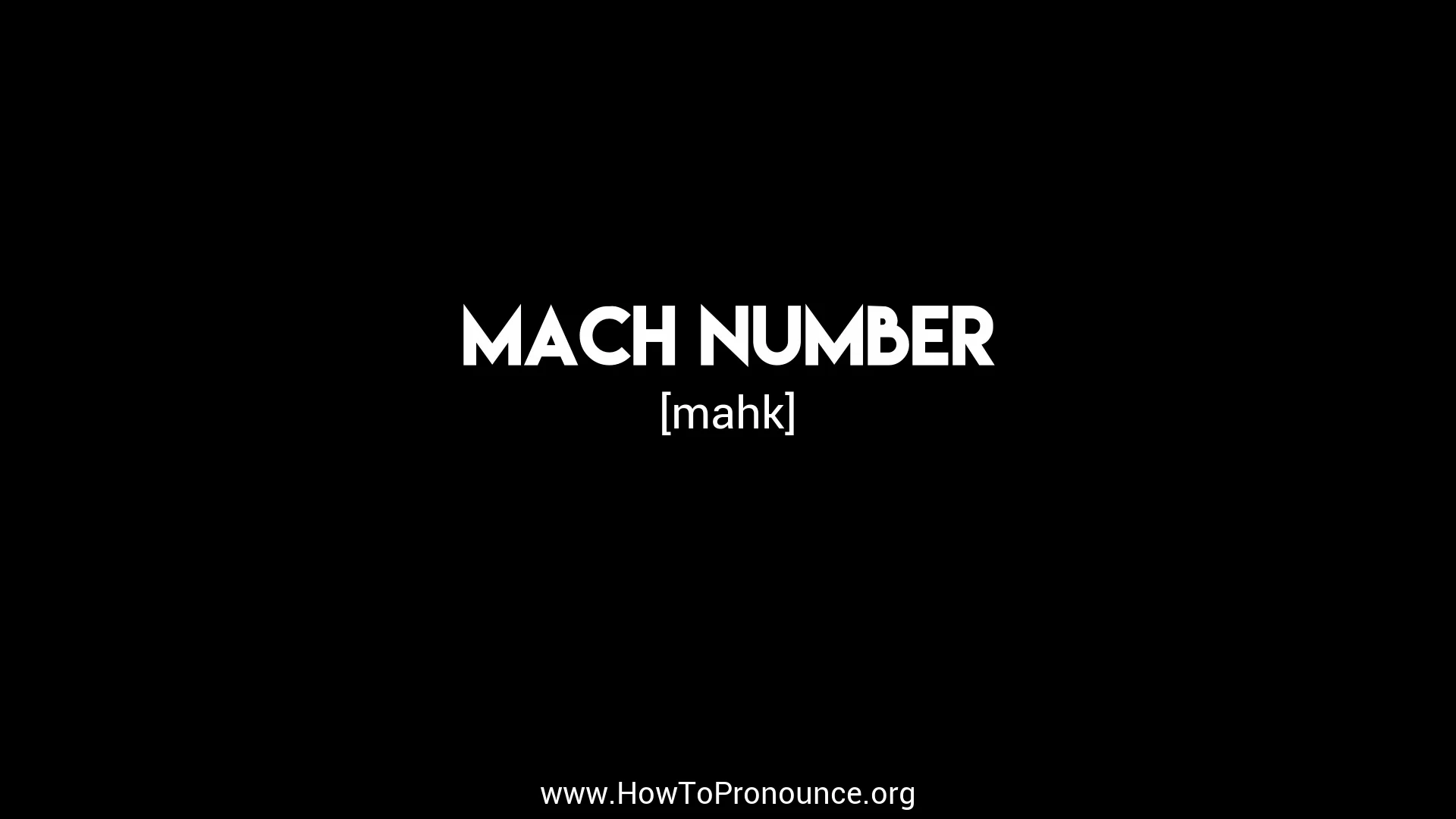 How to Pronounce "mach number" on Vimeo