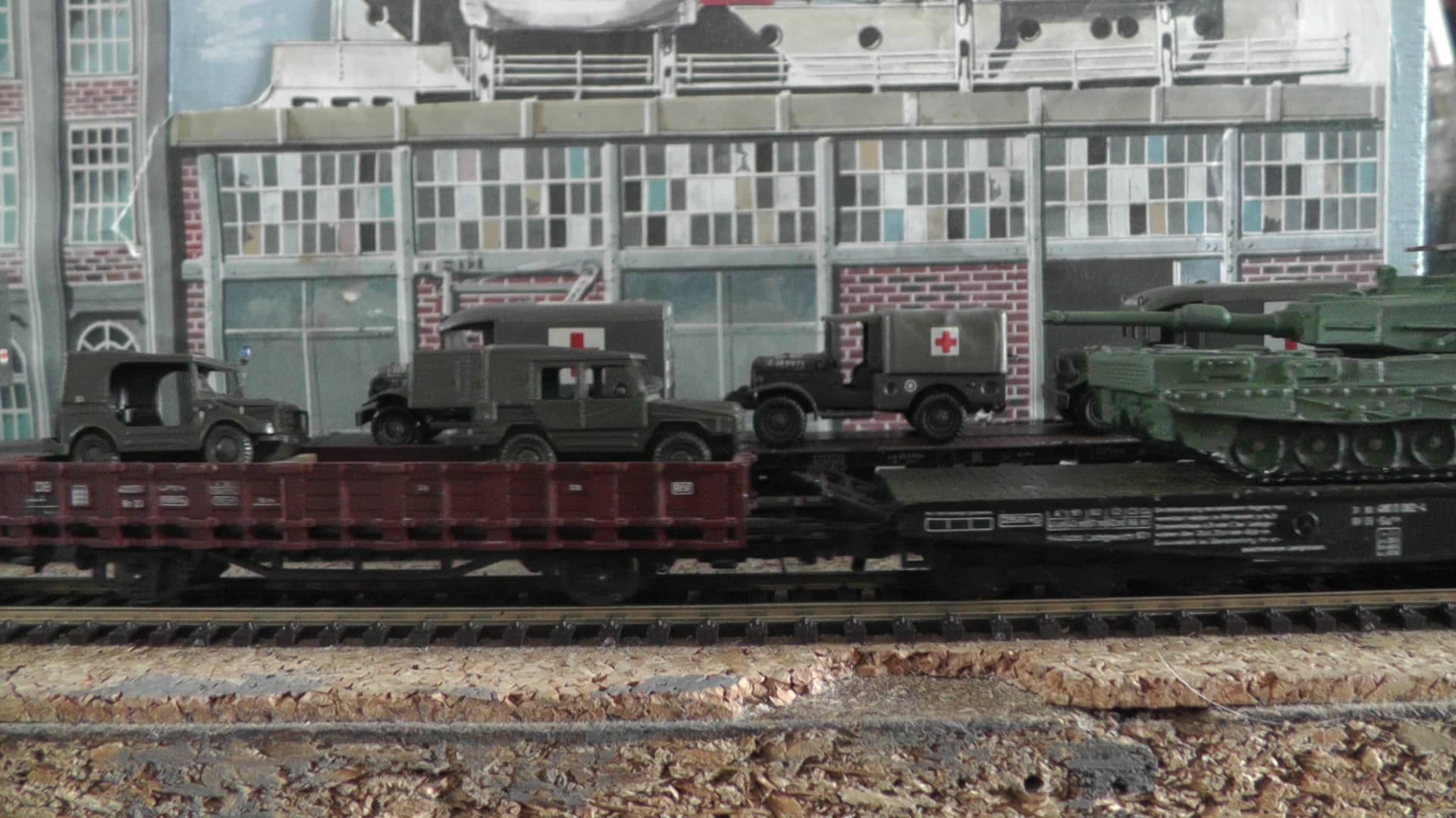 Tank train with Austrian, Australian, Dutch, German, Greek, Norwegian ...