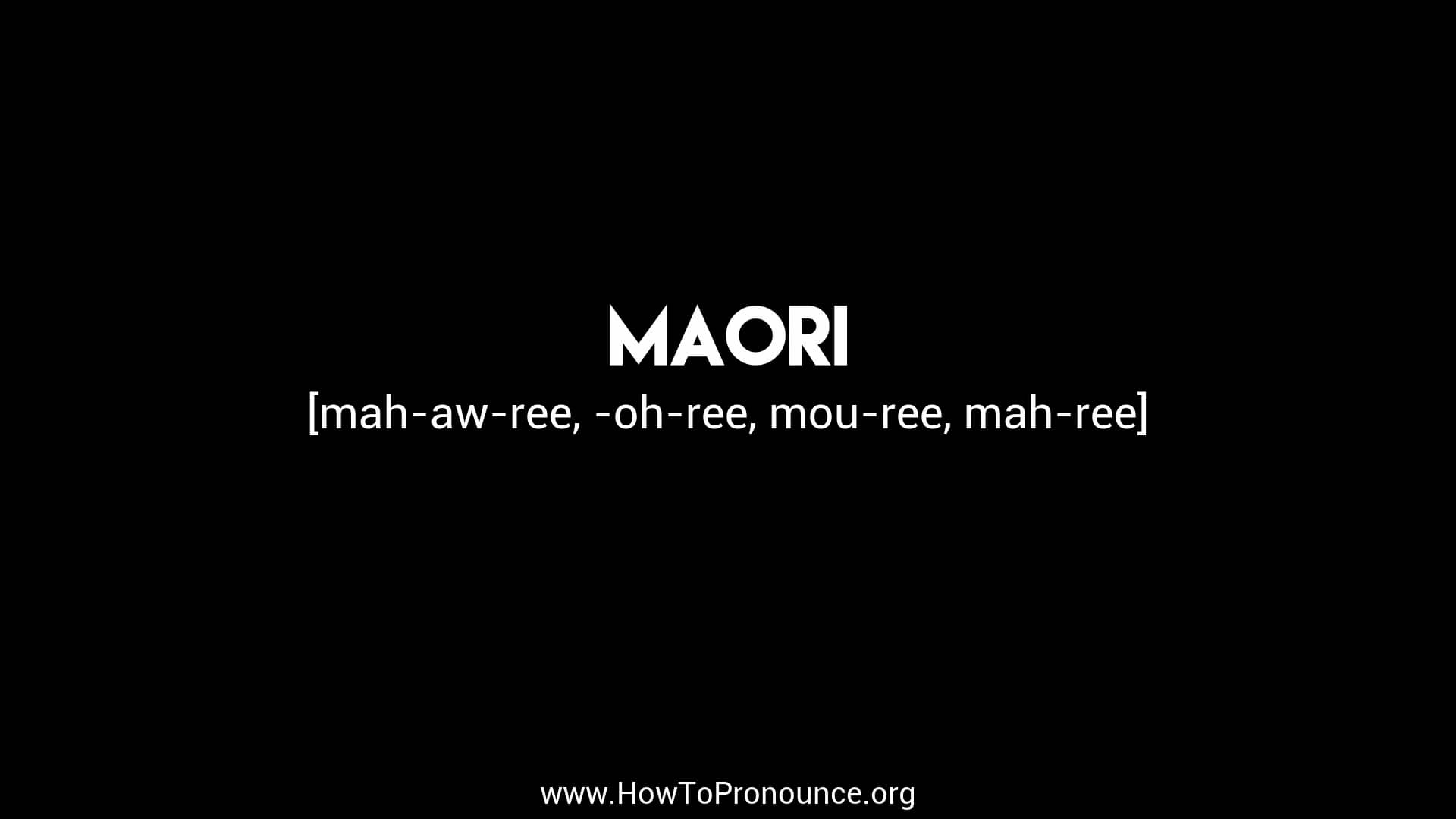 How to Pronounce "maori" on Vimeo