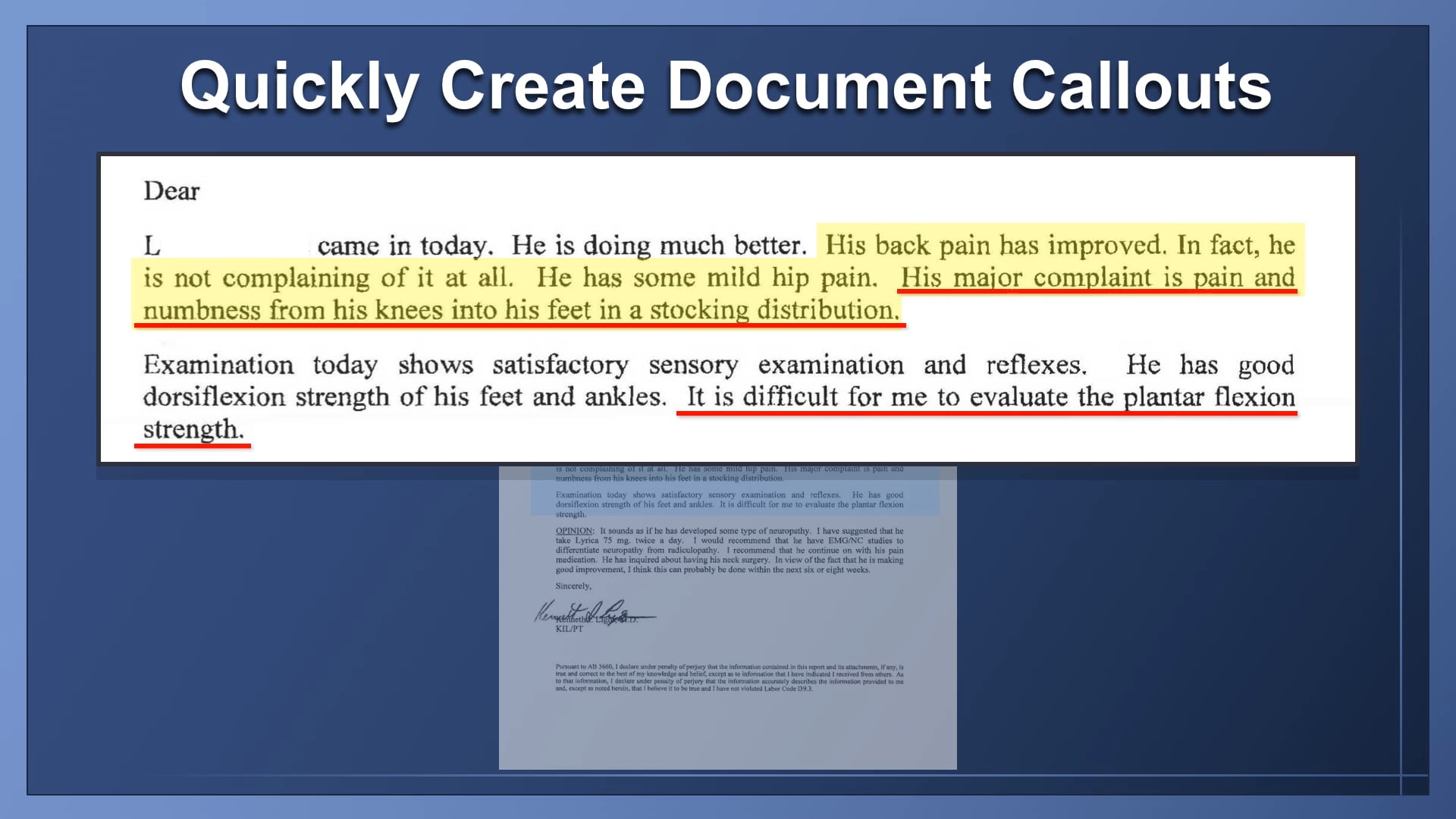 Trial Template Document Callout Examples on Vimeo