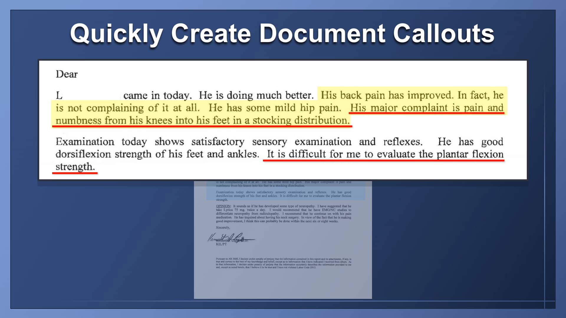 Trial Template Document Callout Examples on Vimeo