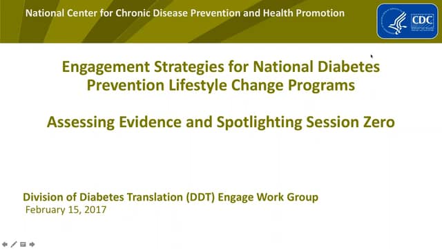 Engagement Strategies for National DPP Lifestyle Change Programs Spotlighting Session Zero on Vimeo